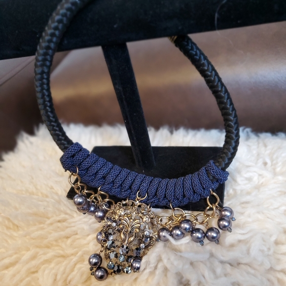 Jewelry | Elegant Necklace Navy Rope Bluegray Pearls | Poshmark
